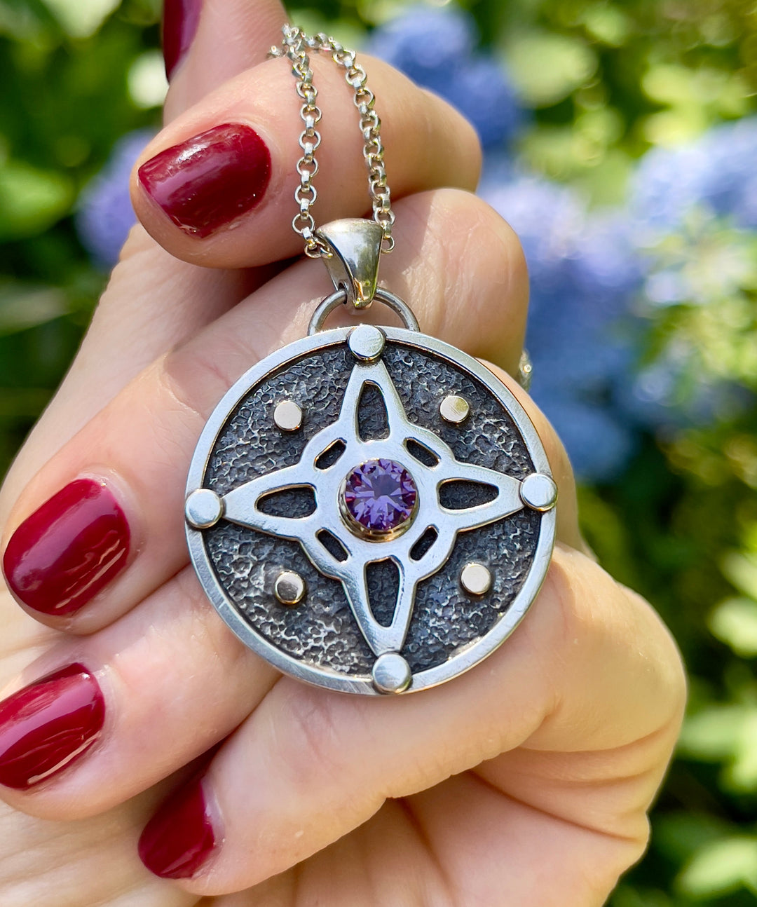 Alexandrite Necklace-Pendant 14K Gold + Sterling Silver – Silver Raven ...