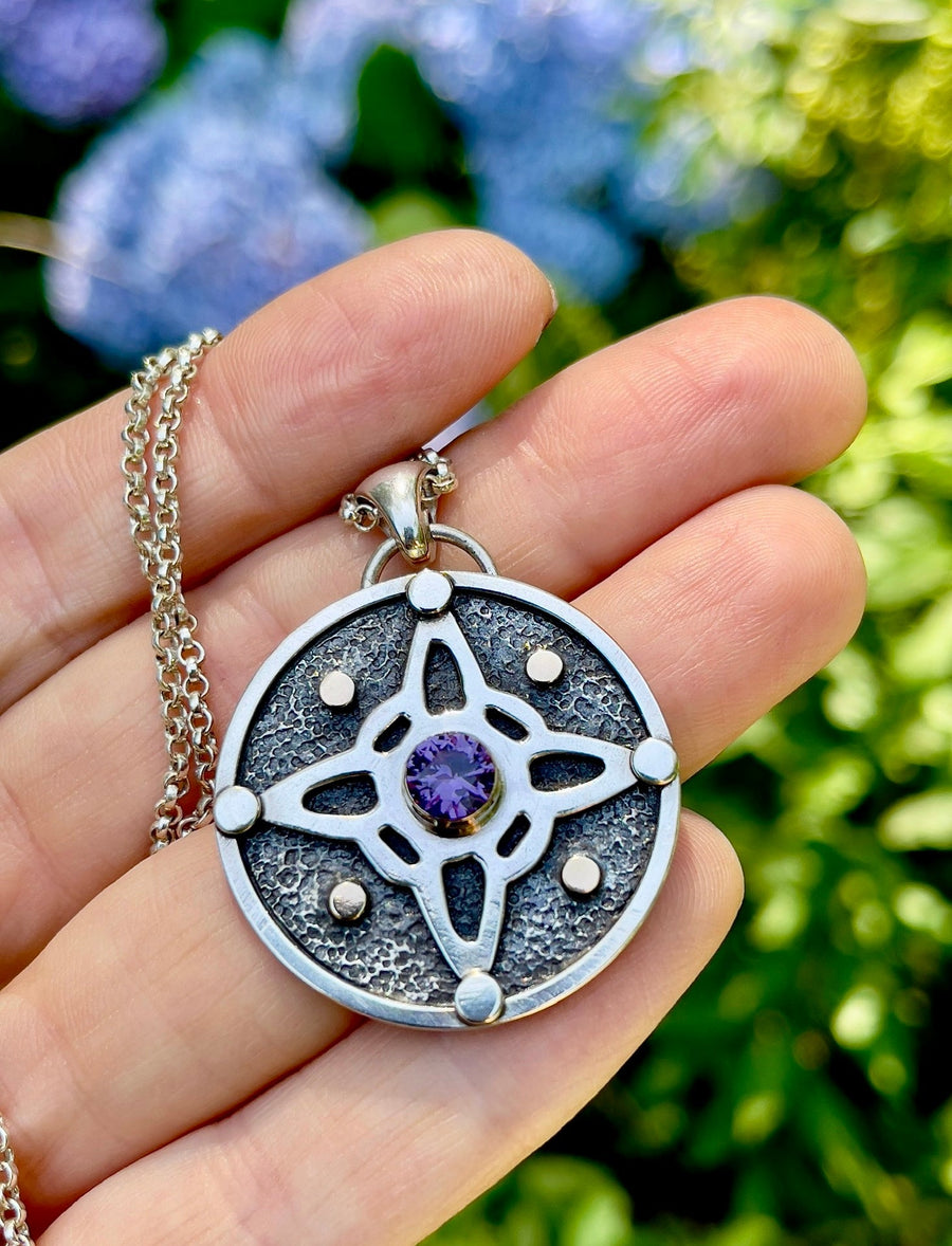 Alexandrite Necklace-Pendant 14K Gold + Sterling Silver – Silver Raven ...